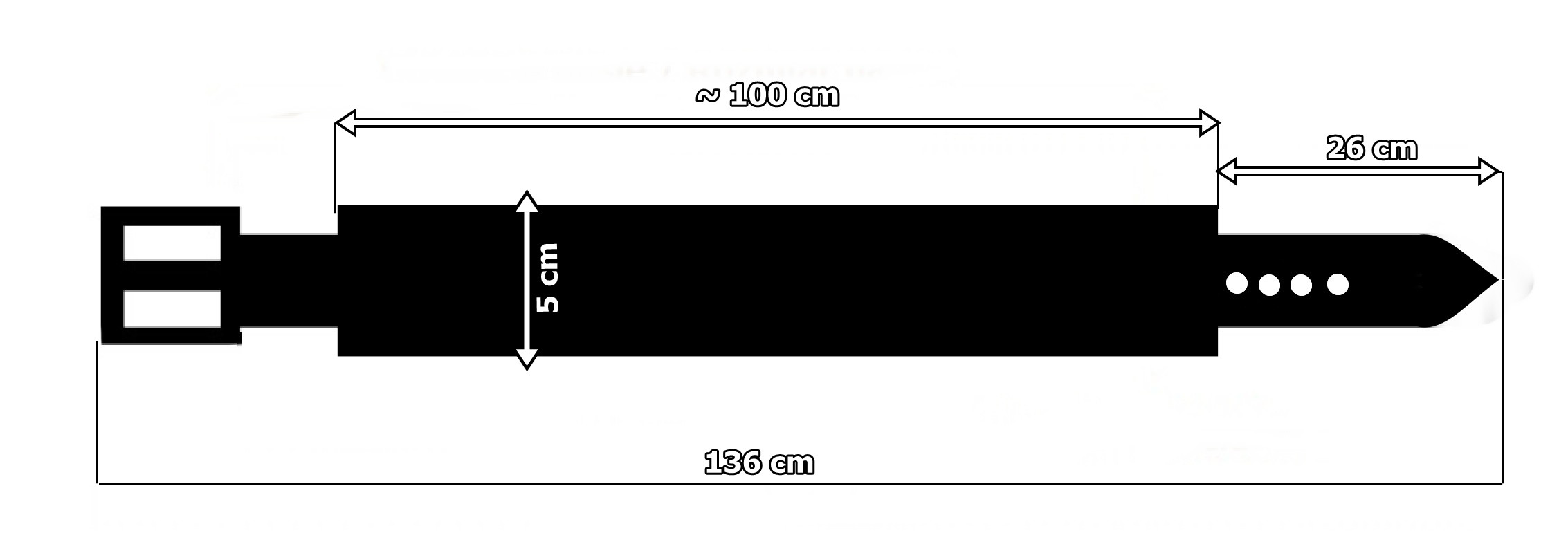 Skórzany pasek PM7 do spodni w stylu motocyklowym DŁUGOŚĆ ~ 136 cm